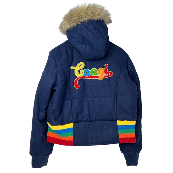 COOGI | Jackets & Coats | Vintage Coogi Wool Varsity Bomber Jacket Fur ...